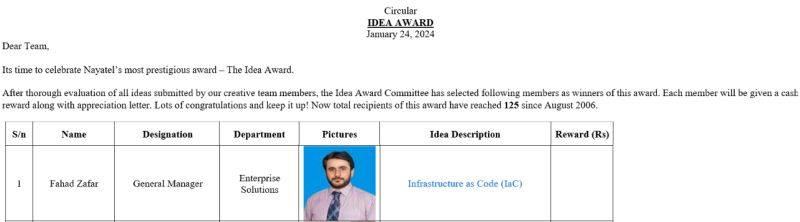 Fahad Zafar on LinkedIn: #ideaaward #infrastructureascode #innovation # ... Fahad Zafar on LinkedIn: #ideaaward #infrastructureascode #innovation # ...