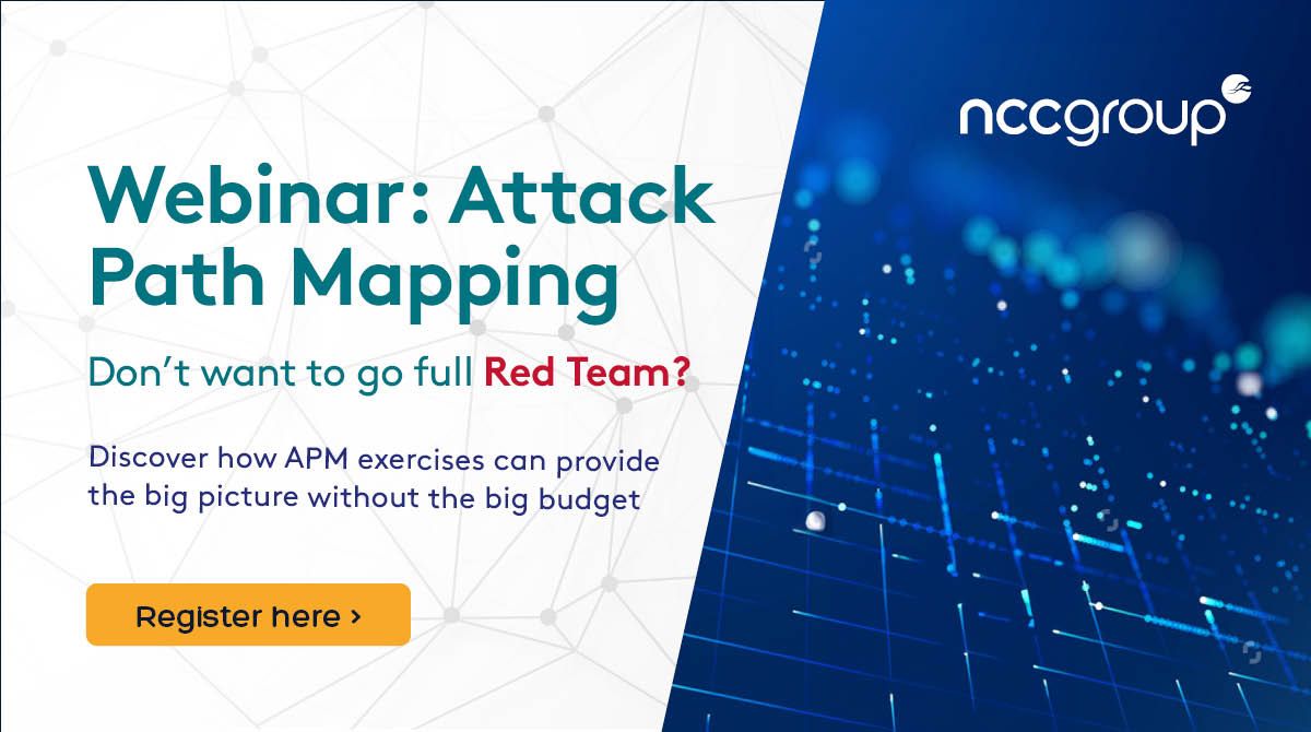 Webinar on Attack Path Mapping | NCC Group posted on the topic | LinkedIn Webinar on Attack Path Mapping | NCC Group posted on the topic | LinkedIn