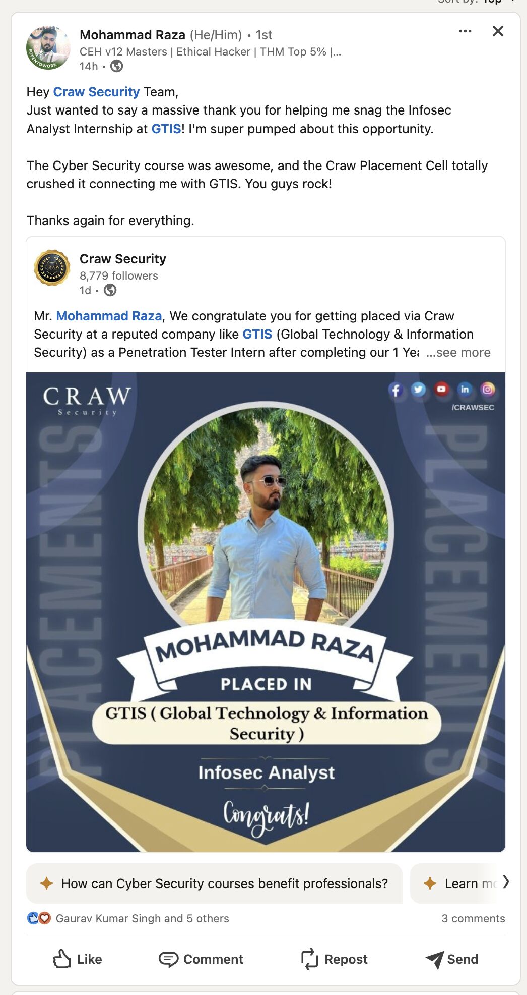 Mohit Yadav on LinkedIn: #crawsec #lifeatcraw #happystudent #job # ... Mohit Yadav on LinkedIn: #crawsec #lifeatcraw #happystudent #job # ...