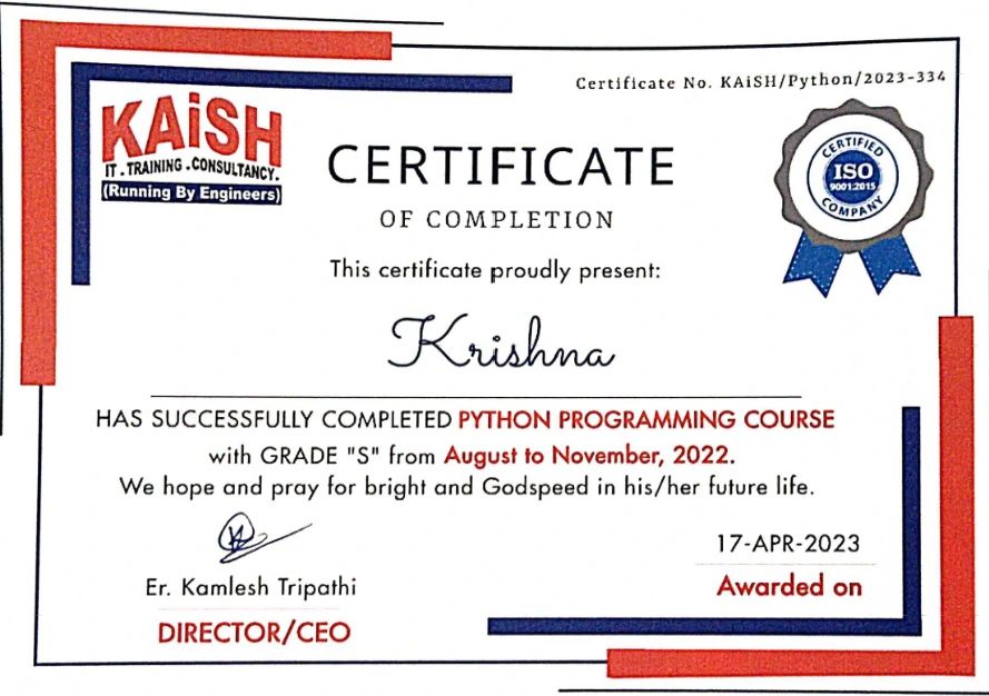 Krishna Verma on LinkedIn: #python #programming #techskills Krishna Verma on LinkedIn: #python #programming #techskills