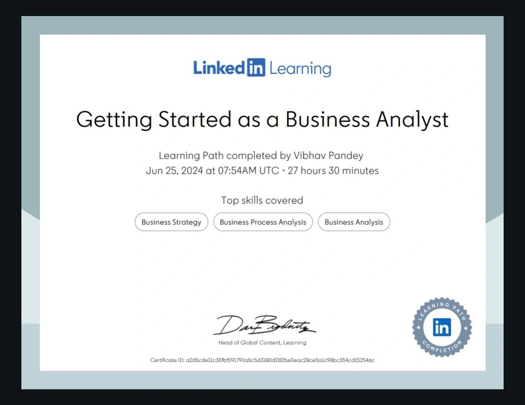 Vibhav Pandey on LinkedIn: #businessanalyst #certification # ... Vibhav Pandey on LinkedIn: #businessanalyst #certification # ...
