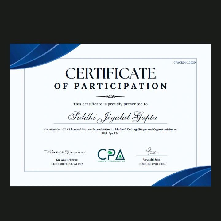 CPA's webinar on medical coding | Siddhi Gupta posted on the topic ... CPA's webinar on medical coding | Siddhi Gupta posted on the topic ...