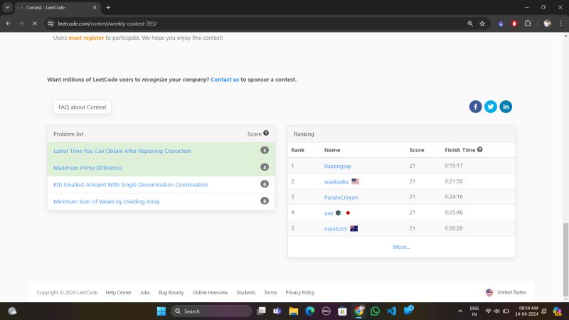 Sakthivel C on LinkedIn: #leetcode #contest #codingchallenge # ... Sakthivel C on LinkedIn: #leetcode #contest #codingchallenge # ...