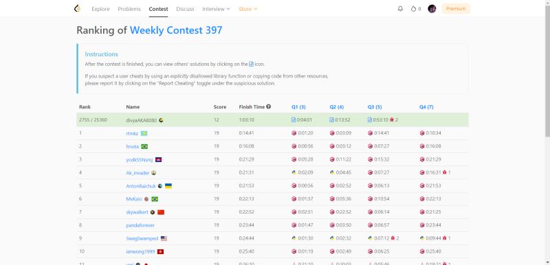 Divya Laldinani on LinkedIn: Participated in Leetcode Weekly Contest ... Divya Laldinani on LinkedIn: Participated in Leetcode Weekly Contest ...