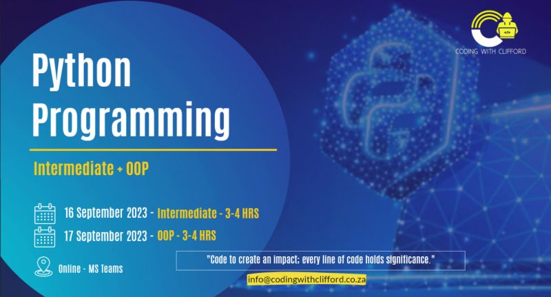 Coding With Clifford on LinkedIn: 🎉 Announcement: Python Bootcamp ... Coding With Clifford on LinkedIn: 🎉 Announcement: Python Bootcamp ...