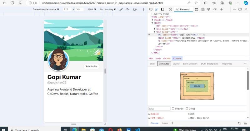 Gopi Kumar on LinkedIn: #learninpublic #html #css #cssdesign #progress ... Gopi Kumar on LinkedIn: #learninpublic #html #css #cssdesign #progress ...