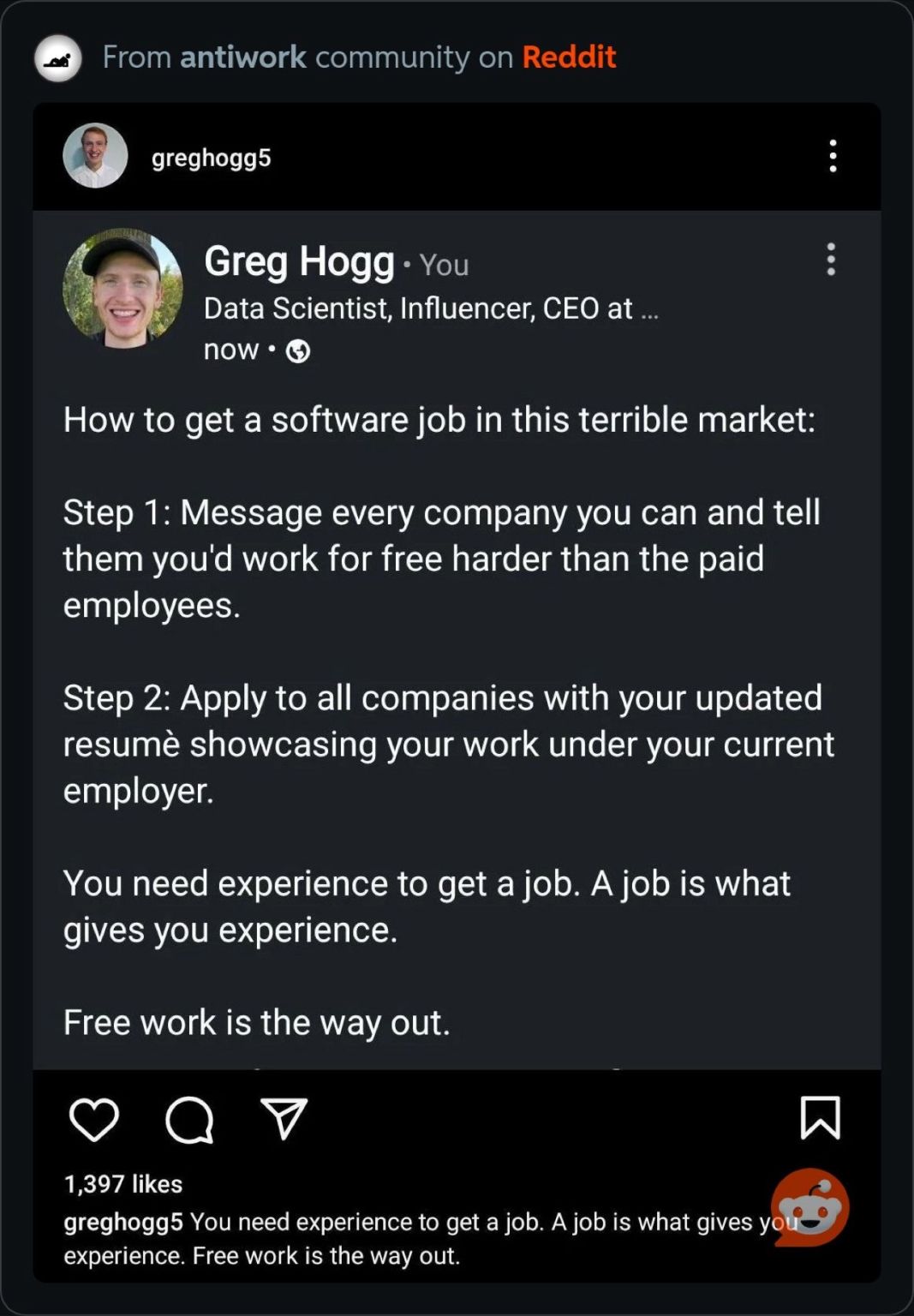 Igor Araujo on LinkedIn: Greg “Free Work is the way out” Hogg. Igor Araujo on LinkedIn: Greg “Free Work is the way out” Hogg.