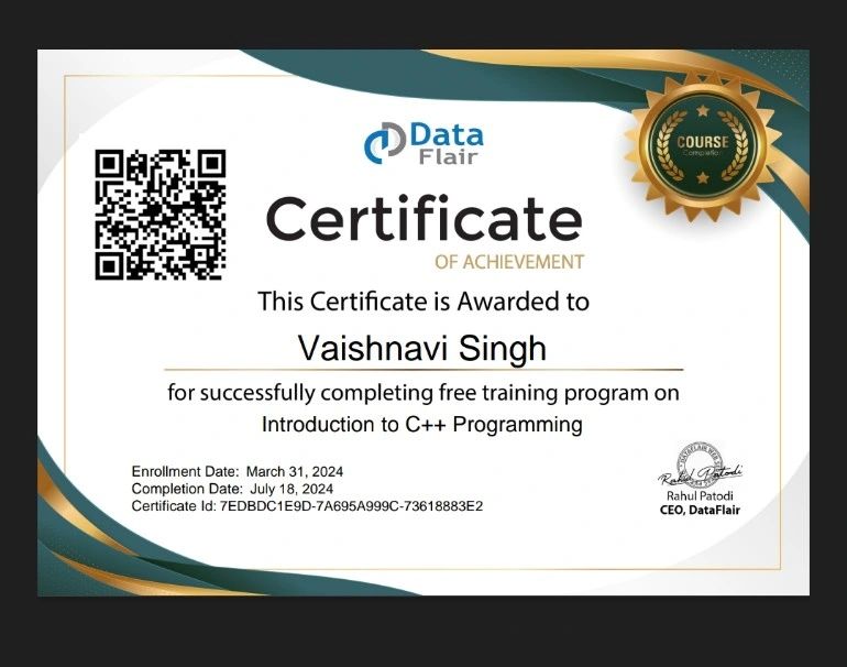 Vaishnavi Singh on LinkedIn: #learningneverstops #cplusplus #dataflair ... Vaishnavi Singh on LinkedIn: #learningneverstops #cplusplus #dataflair ...