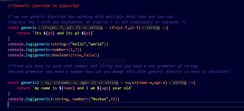 Muskan Fatima on LinkedIn: #typescript #generics #codingexcellence # ... Muskan Fatima on LinkedIn: #typescript #generics #codingexcellence # ...