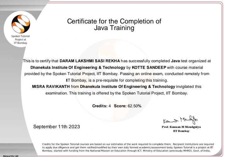 Daram Lakshmi Sasirekha on LinkedIn: #javaprogramming #spokentutorial Daram Lakshmi Sasirekha on LinkedIn: #javaprogramming #spokentutorial