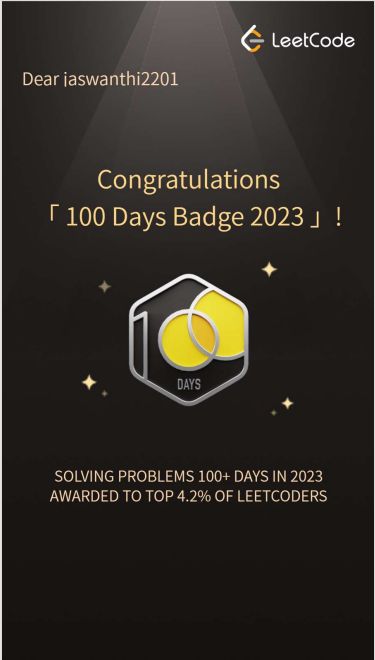 Jaswanthi Mani Gayathri Pappula on LinkedIn: #leetcode #codingjourney Jaswanthi Mani Gayathri Pappula on LinkedIn: #leetcode #codingjourney