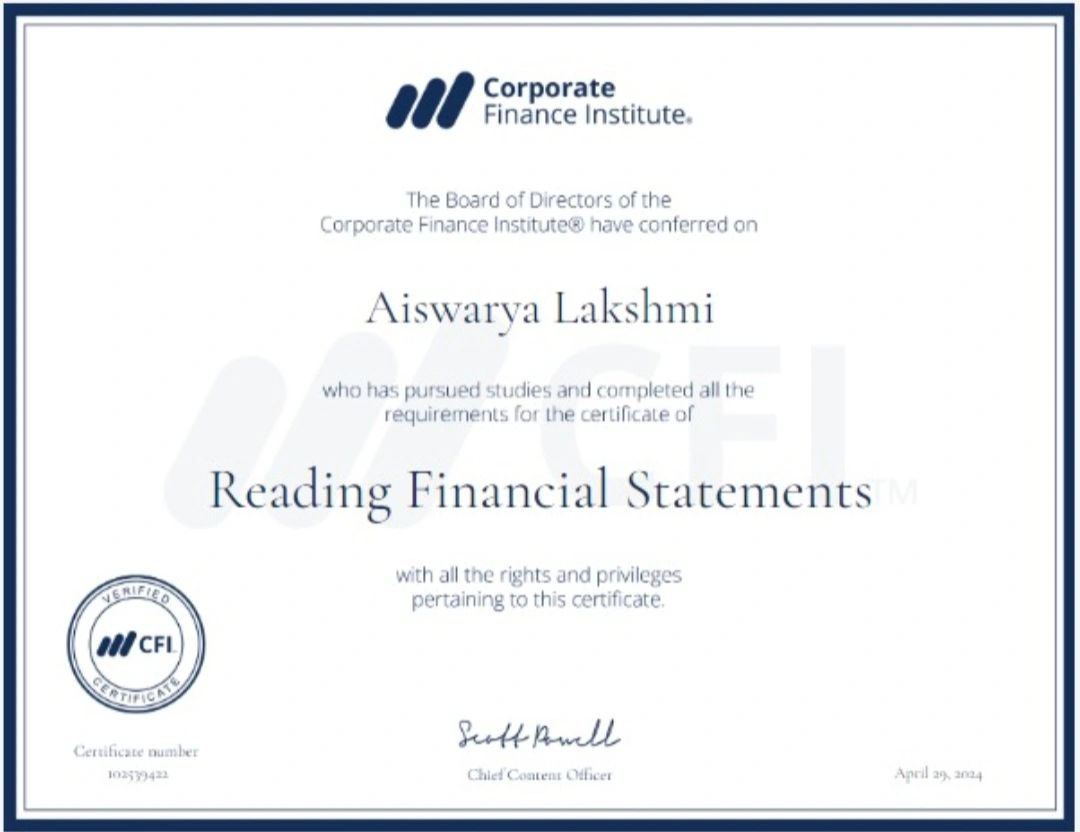 Aiswarya Lakshmi on LinkedIn: I'm happy to share that I obtained a ... Aiswarya Lakshmi on LinkedIn: I'm happy to share that I obtained a ...