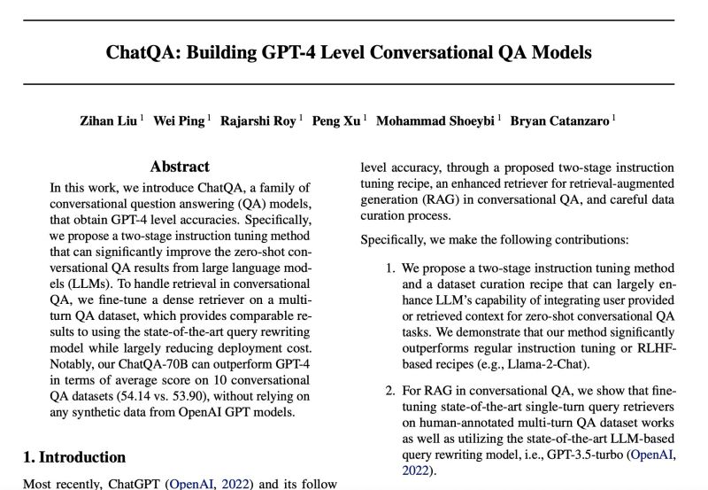 Ahsen Khaliq on LinkedIn: Nvidia presents ChatQA Building GPT-4 Level ... Ahsen Khaliq on LinkedIn: Nvidia presents ChatQA Building GPT-4 Level ...