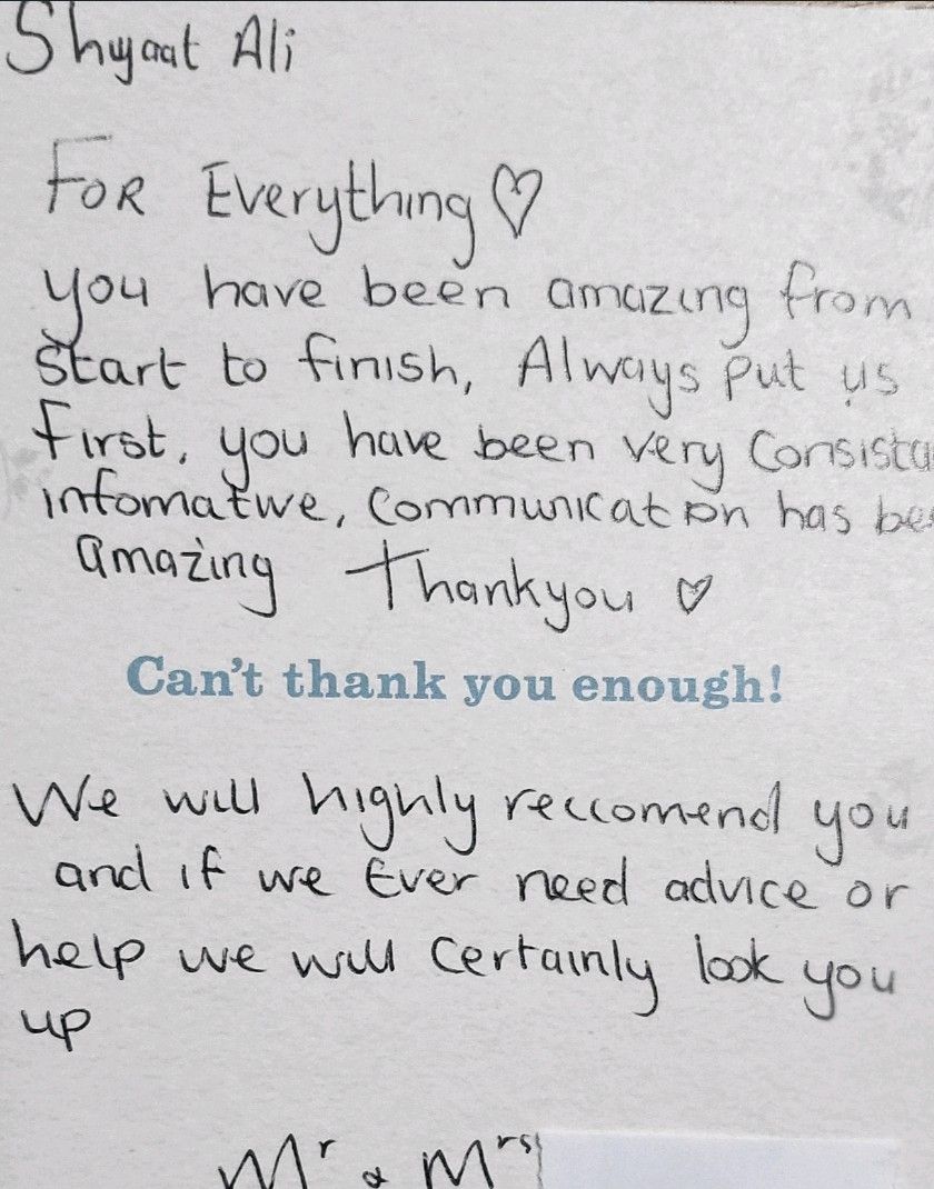 Shujaat Ali on LinkedIn: A personal thank you from a client. We were ... Shujaat Ali on LinkedIn: A personal thank you from a client. We were ...