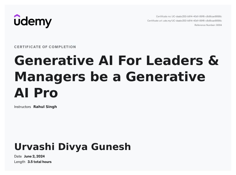 Divya Gunesh on LinkedIn: #generativeai #ai #certificate #bdoitconsulting Divya Gunesh on LinkedIn: #generativeai #ai #certificate #bdoitconsulting
