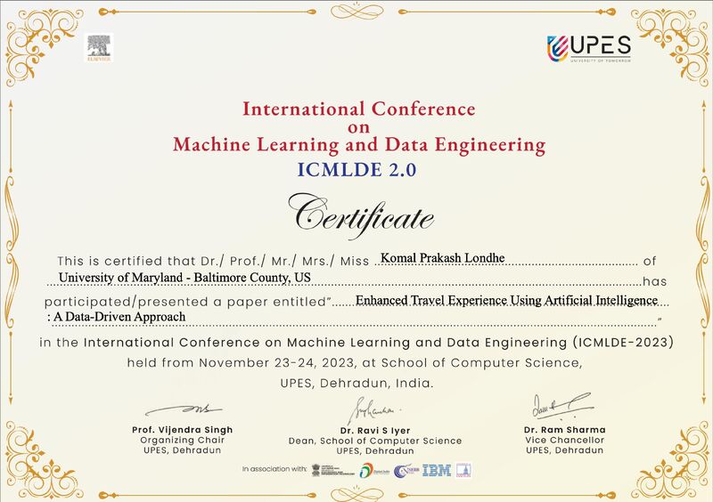 Komal Prakash Londhe on LinkedIn: Thanks to the ICMLDE team for ... Komal Prakash Londhe on LinkedIn: Thanks to the ICMLDE team for ...