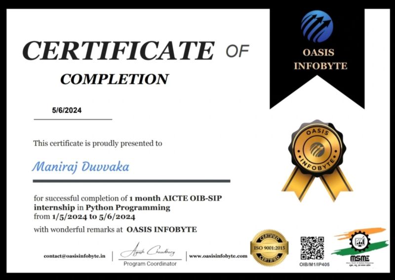 DUVVAKA MANI RAJ on LinkedIn: #connections #pythonprogramming # ... DUVVAKA MANI RAJ on LinkedIn: #connections #pythonprogramming # ...