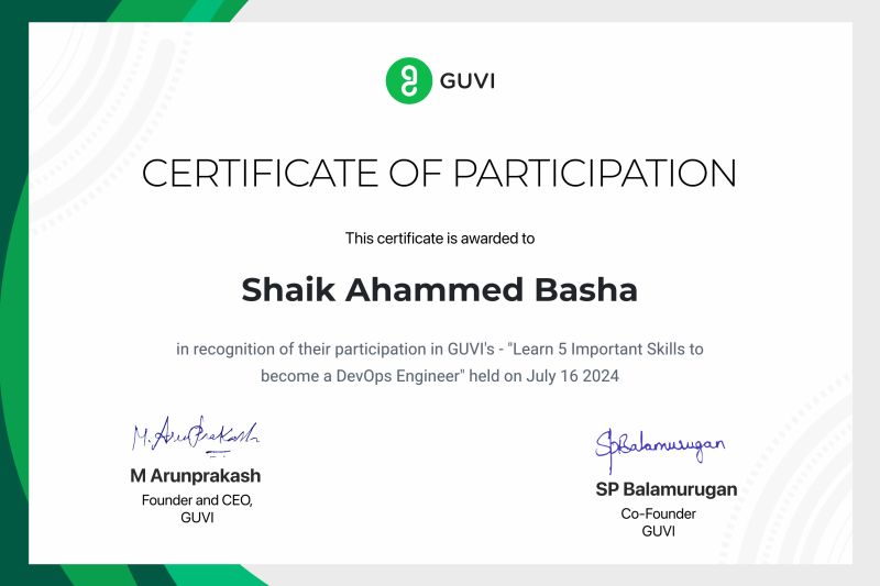 Ahammed Basha Shaik on LinkedIn: #devops #continuouslearning #guvi # ... Ahammed Basha Shaik on LinkedIn: #devops #continuouslearning #guvi # ...