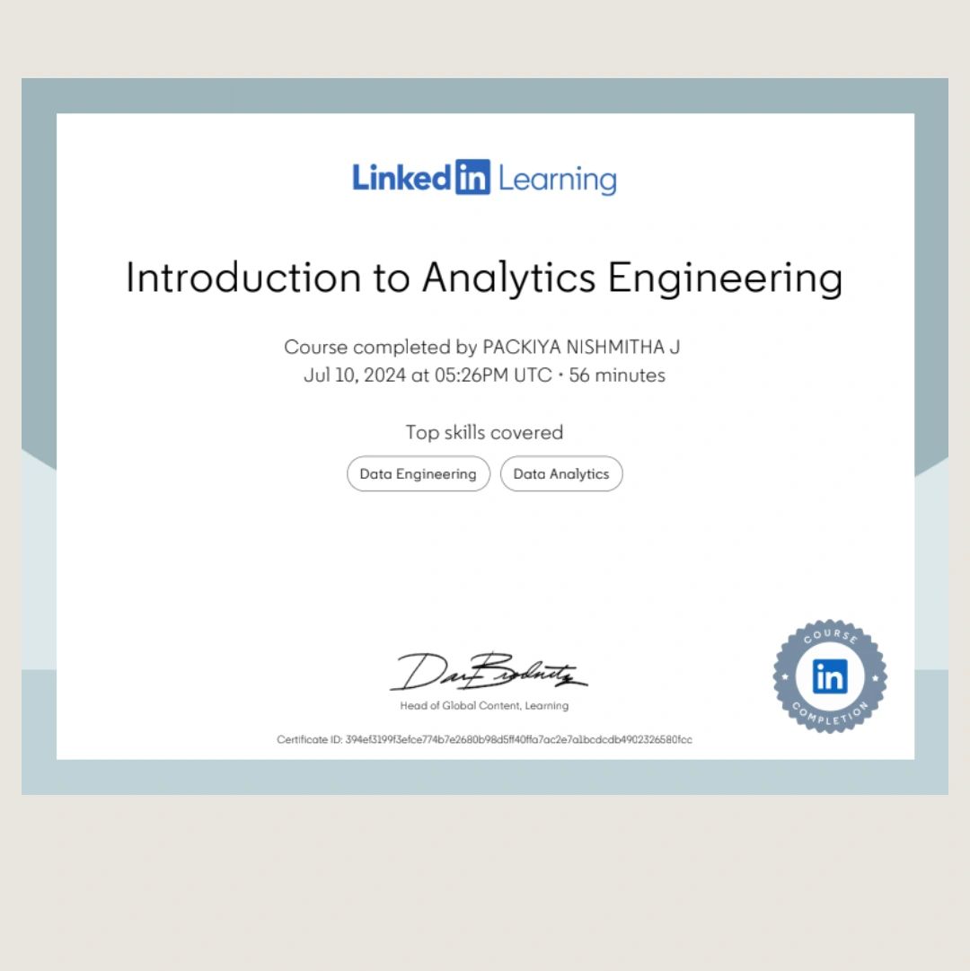 PACKIYA NISHMITHA J on LinkedIn: #linkedin PACKIYA NISHMITHA J on LinkedIn: #linkedin