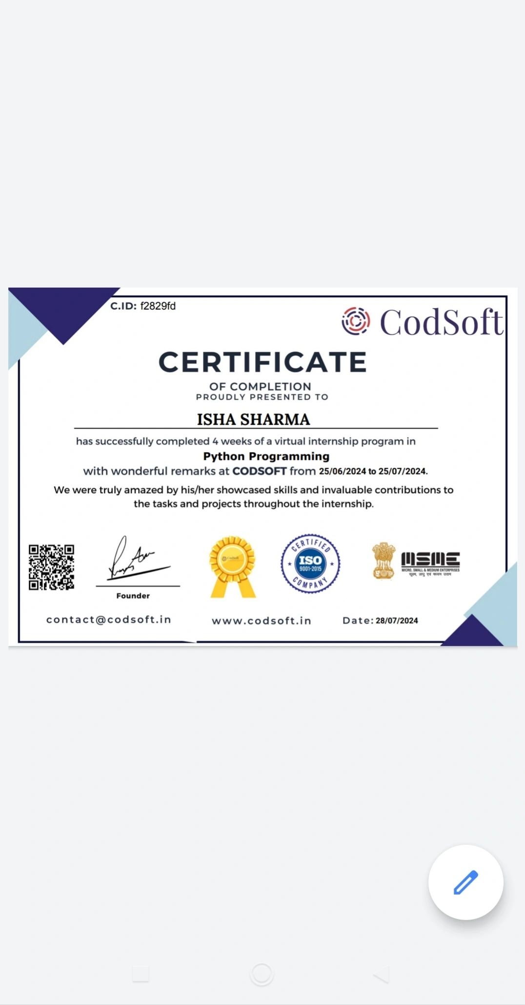 Isha Sharma on LinkedIn: #internship #pythonprogramming #codesoft # ... Isha Sharma on LinkedIn: #internship #pythonprogramming #codesoft # ...