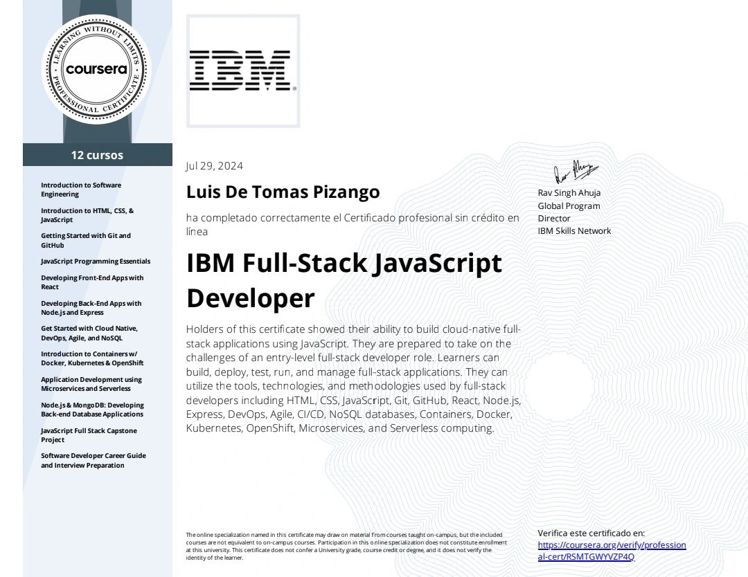 Luis De Tomas on LinkedIn: #ibm #fullstackdeveloper #javascript #react ... Luis De Tomas on LinkedIn: #ibm #fullstackdeveloper #javascript #react ...