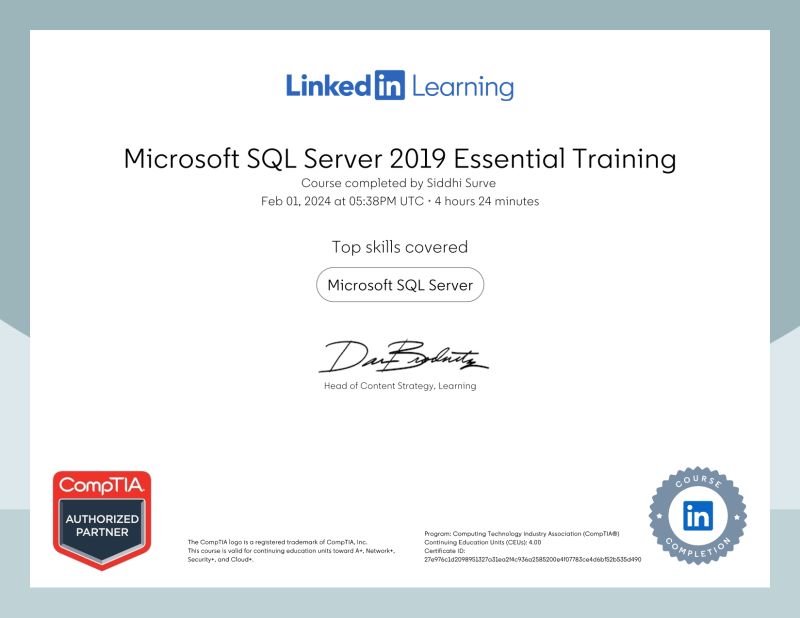 Siddhi Surve on LinkedIn: Certificate of Completion Siddhi Surve on LinkedIn: Certificate of Completion