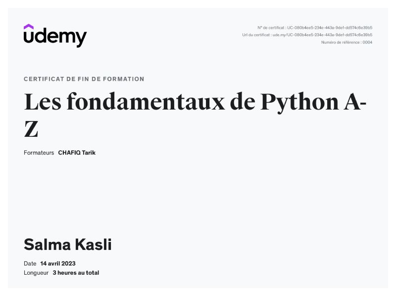 Salma KASLI sur LinkedIn : #python #python #formation Salma KASLI sur LinkedIn : #python #python #formation