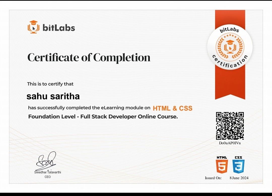 Saritha Sahu on LinkedIn: #bitlabs #html #css Saritha Sahu on LinkedIn: #bitlabs #html #css