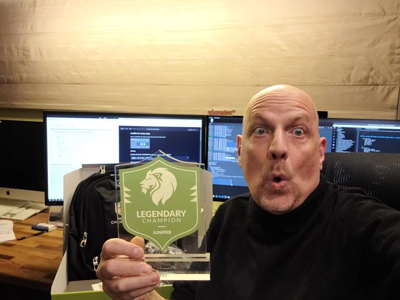 Dirk Baert on LinkedIn: Finally received my Juniper Legendary Champion ... Dirk Baert on LinkedIn: Finally received my Juniper Legendary Champion ...