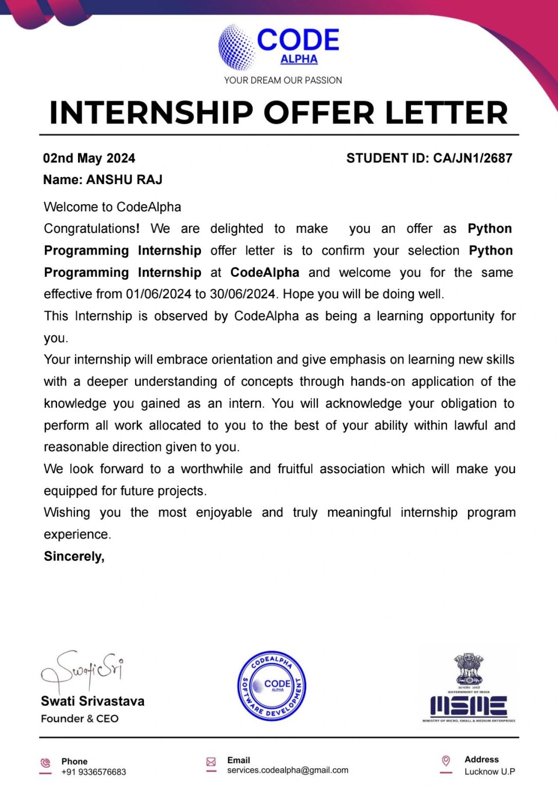 ANSHU RAJ on LinkedIn: #internship #codealpha #pythonprogramming # ... ANSHU RAJ on LinkedIn: #internship #codealpha #pythonprogramming # ...