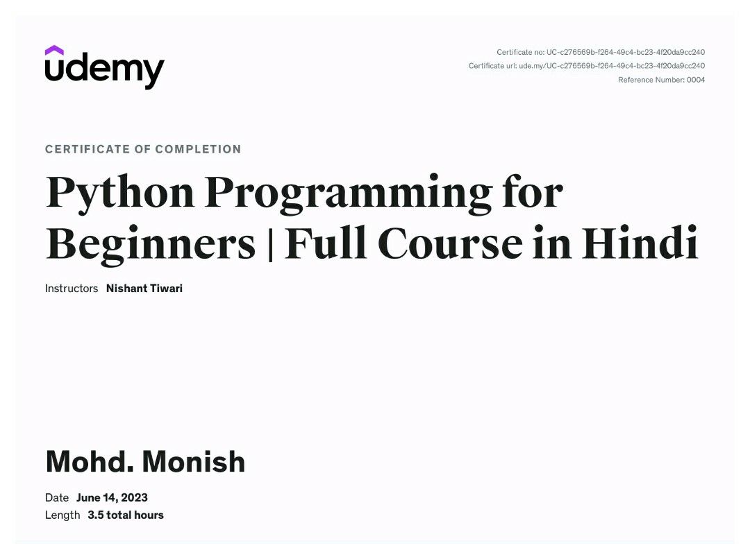 Mohd. Monish on LinkedIn: #python #pythonprogramming Mohd. Monish on LinkedIn: #python #pythonprogramming
