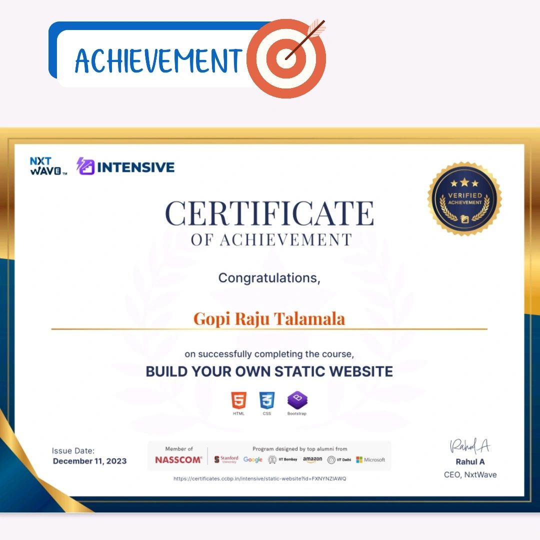 Gopi Raju Talamala on LinkedIn: #html #css #bootstrap #ccbpian #ccbp # ... Gopi Raju Talamala on LinkedIn: #html #css #bootstrap #ccbpian #ccbp # ...