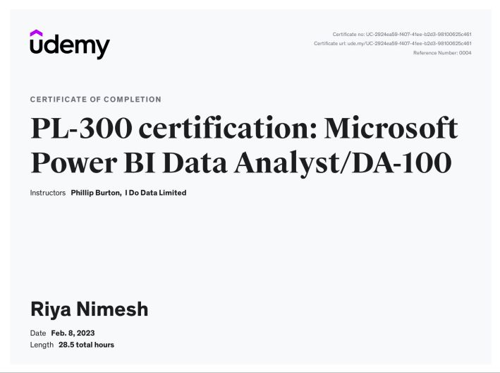 Riya Nimesh on LinkedIn: #powerbi #certification #dataanalytics Riya Nimesh on LinkedIn: #powerbi #certification #dataanalytics