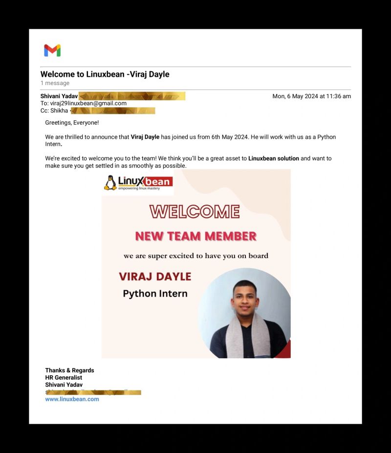 Viraj Dayle on LinkedIn: #pythoninternship Viraj Dayle on LinkedIn: #pythoninternship