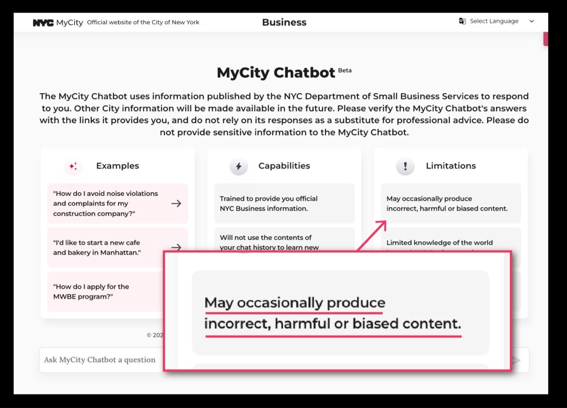 Steve Dempsey on LinkedIn: New York City’s AI chatbot pilot promised to ... Steve Dempsey on LinkedIn: New York City’s AI chatbot pilot promised to ...