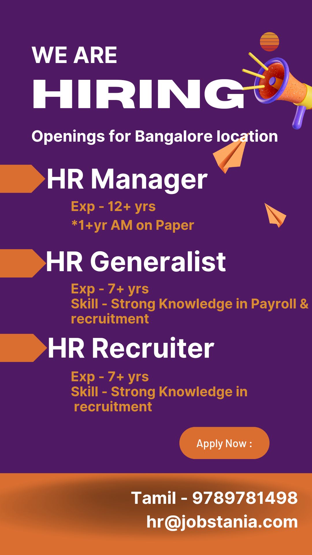 Tamil Saravanan on LinkedIn: #hiringnow #hrmanager #hr #hrexecutive # ... Tamil Saravanan on LinkedIn: #hiringnow #hrmanager #hr #hrexecutive # ...