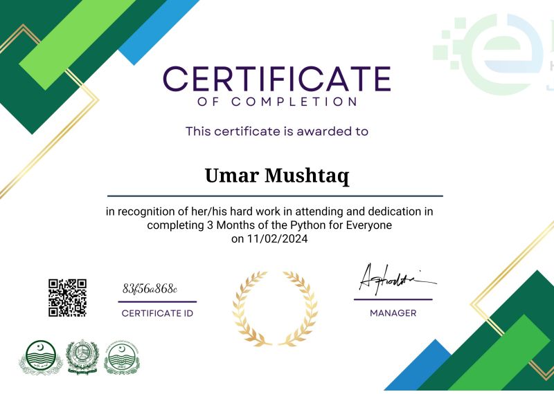 Umar Mushtaq on LinkedIn: Get a Python Programming Certificate Umar Mushtaq on LinkedIn: Get a Python Programming Certificate