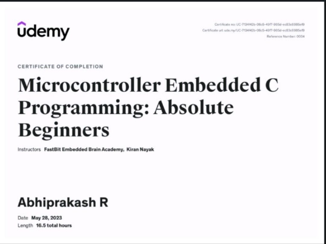 Abhiprakash rajesh on LinkedIn: #udemy #embedded Abhiprakash rajesh on LinkedIn: #udemy #embedded