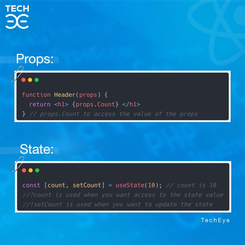 TechEye co on LinkedIn: #props #state #techeye_info #reactjs #react # ... TechEye co on LinkedIn: #props #state #techeye_info #reactjs #react # ...