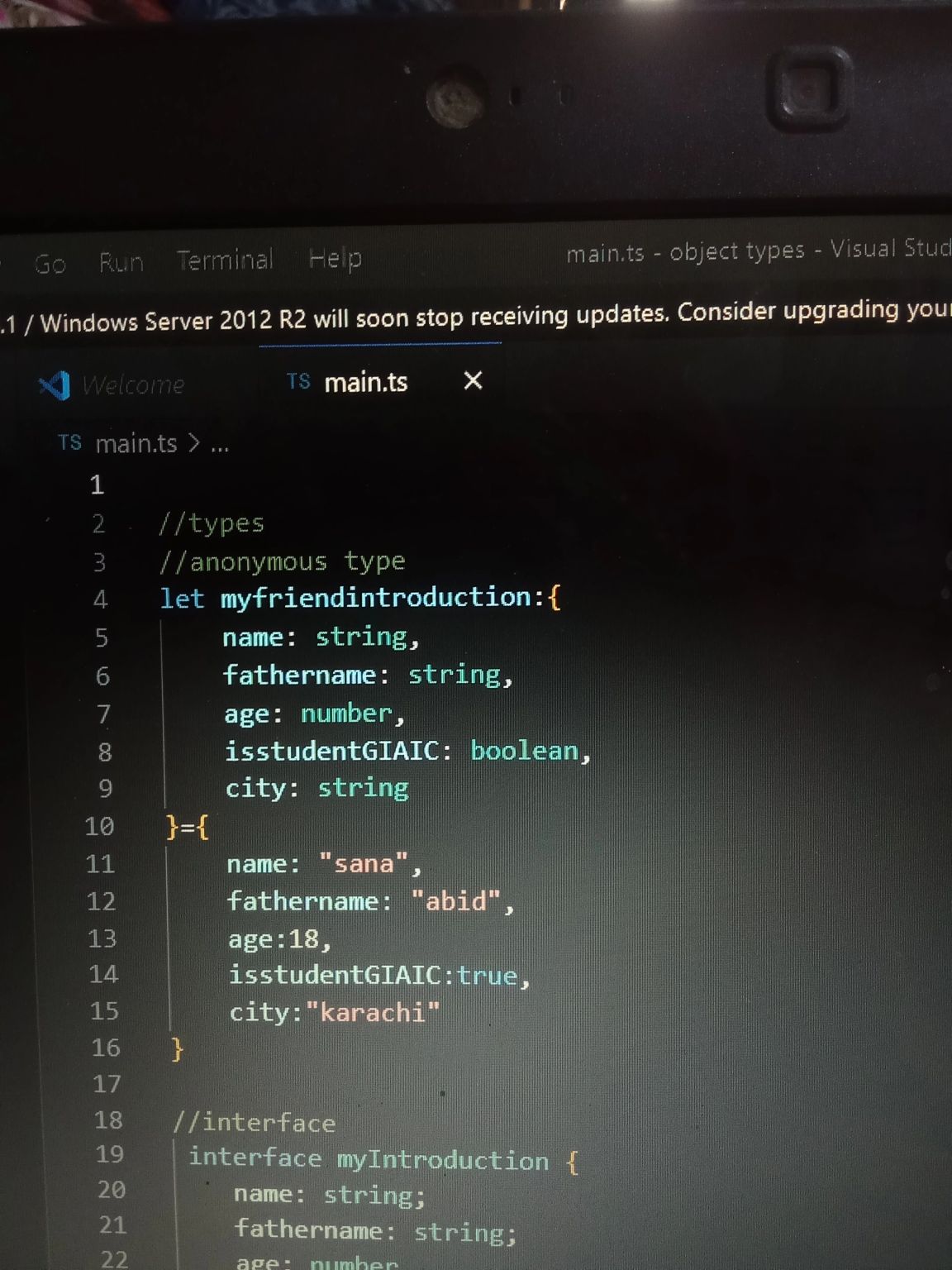 Hadiqa Shaikh on LinkedIn: #learning #typescript #coding #programing Hadiqa Shaikh on LinkedIn: #learning #typescript #coding #programing