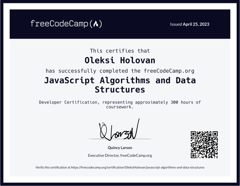 Oleksi Holovan on LinkedIn: #freecodecamp #javascript #datastructures # ... Oleksi Holovan on LinkedIn: #freecodecamp #javascript #datastructures # ...