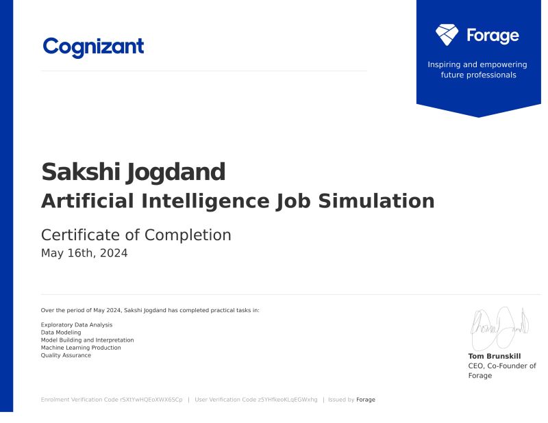 Sakshi Jogdand on LinkedIn: #cognizantforage #certification # ... Sakshi Jogdand on LinkedIn: #cognizantforage #certification # ...