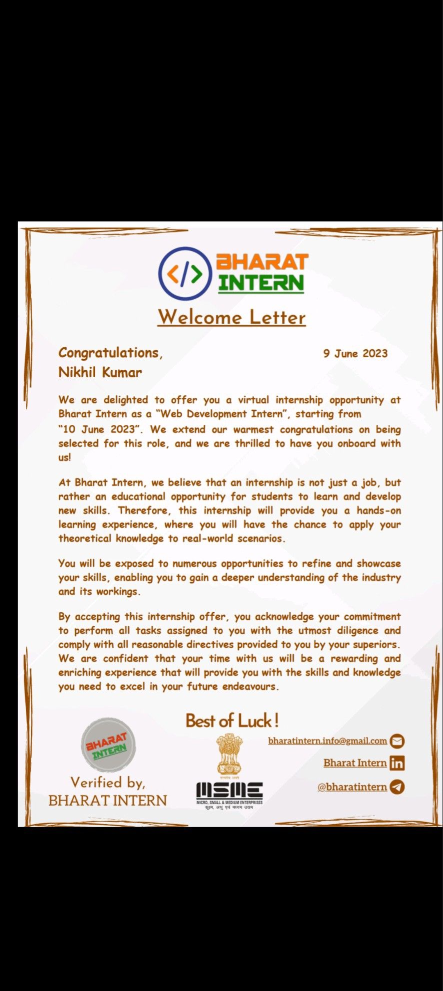Nikhil Kumar on LinkedIn: #opportunity #internship Nikhil Kumar on LinkedIn: #opportunity #internship