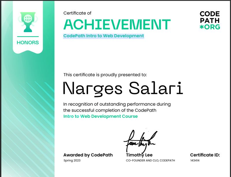 Narges Salari on LinkedIn: #codepath #webdevelopment #html #css # ... Narges Salari on LinkedIn: #codepath #webdevelopment #html #css # ...