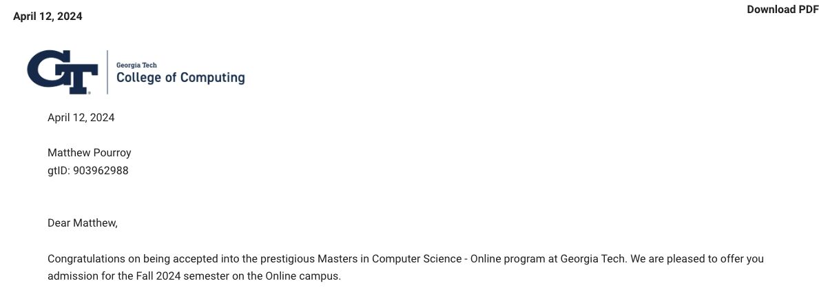 Matthew Pourroy on LinkedIn: Pleased to announce I got accepted into ... Matthew Pourroy on LinkedIn: Pleased to announce I got accepted into ...