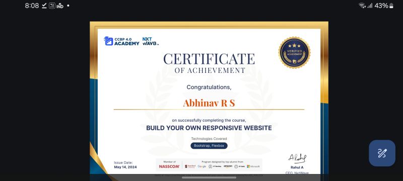Abhinav R S on LinkedIn: #ccbp #html #css Abhinav R S on LinkedIn: #ccbp #html #css