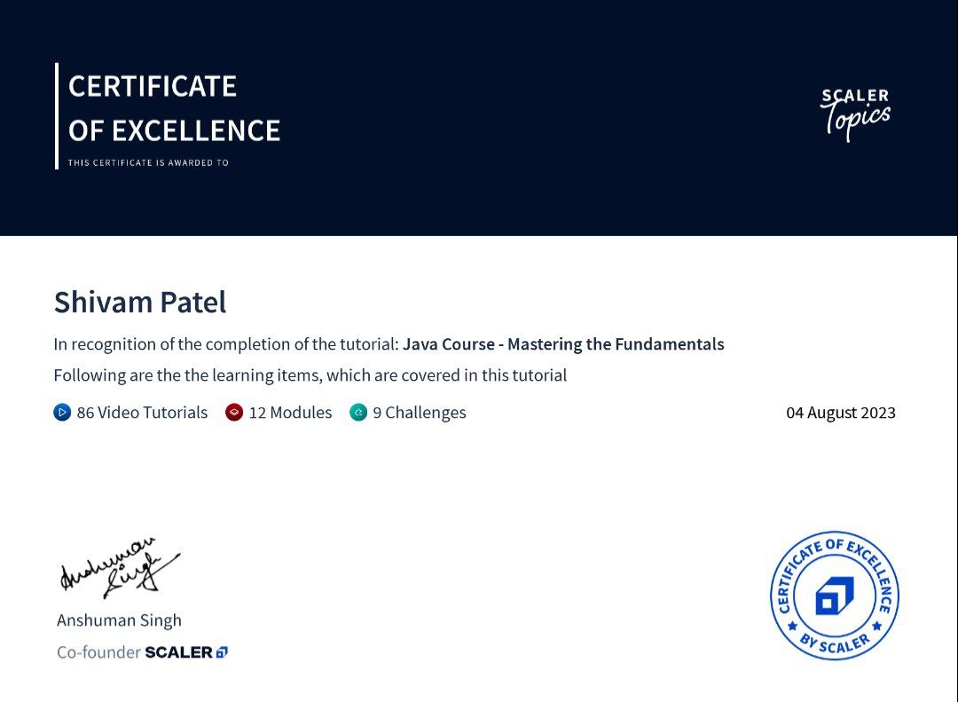 Shivam Patel on LinkedIn: #java #programming #lnct #scaleracademy # ... Shivam Patel on LinkedIn: #java #programming #lnct #scaleracademy # ...