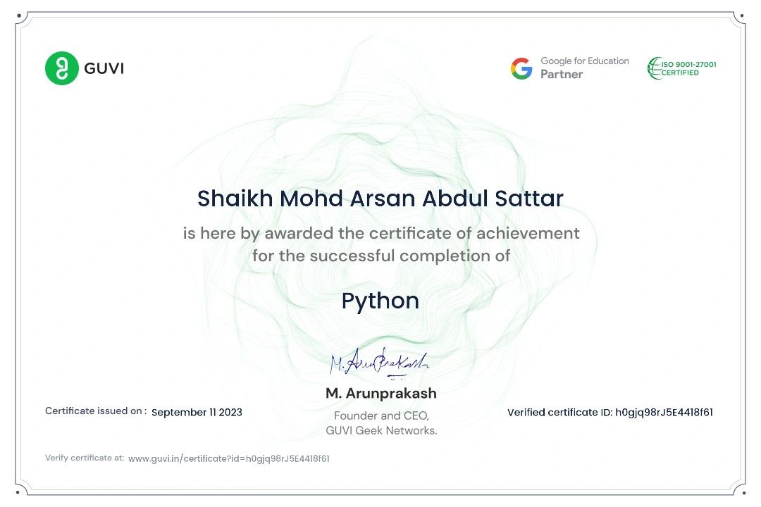 Shaikh Arsan on LinkedIn: #python #learner #coding #pythoncertification ... Shaikh Arsan on LinkedIn: #python #learner #coding #pythoncertification ...