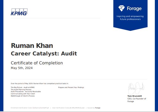 Ruman Khan on LinkedIn: I just completed KPMG U.S.'s Career Catalyst ... Ruman Khan on LinkedIn: I just completed KPMG U.S.'s Career Catalyst ...