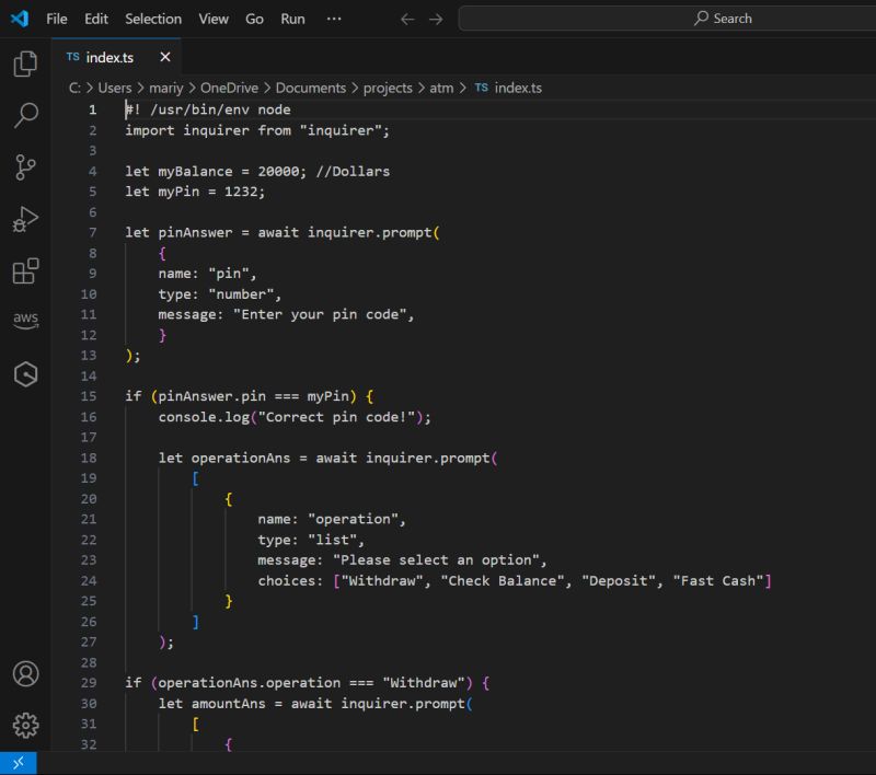 Mariyam Asif on LinkedIn: #nodejs #typescript #atmsimulation #coding Mariyam Asif on LinkedIn: #nodejs #typescript #atmsimulation #coding